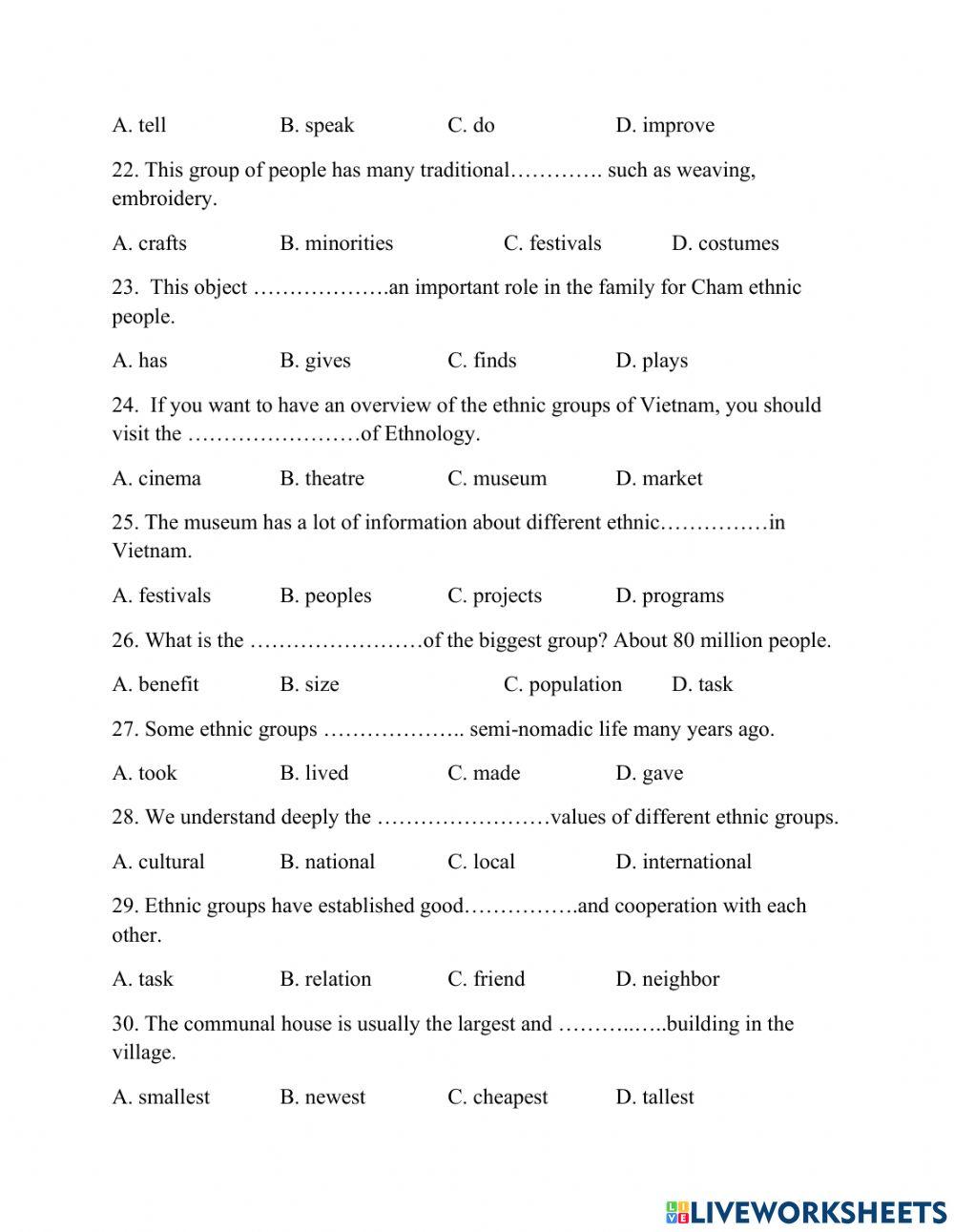 Revision 123 E8 worksheet | Live Worksheets
