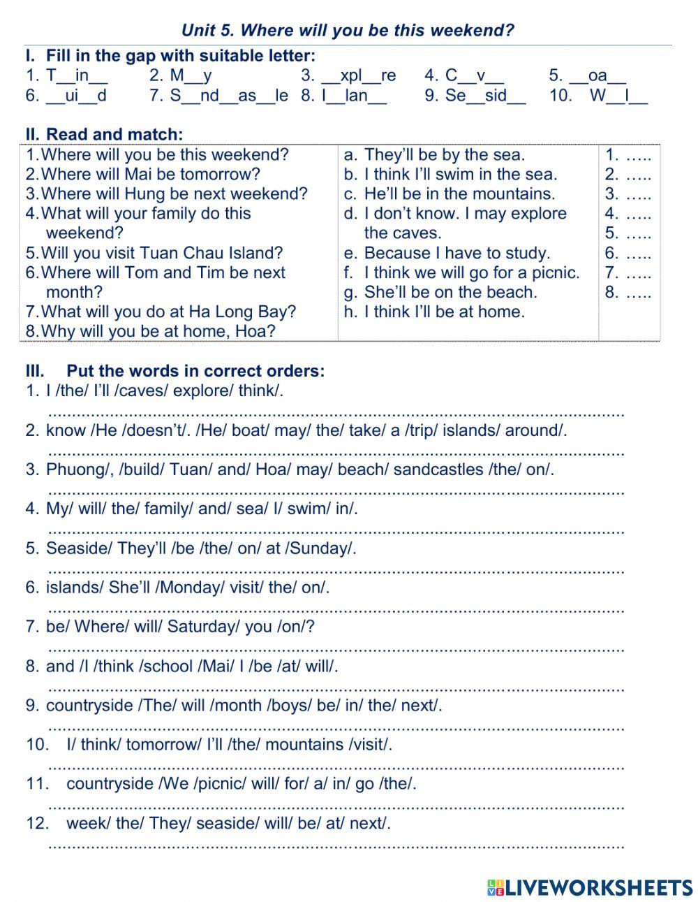 5.u5 worksheet | Live Worksheets