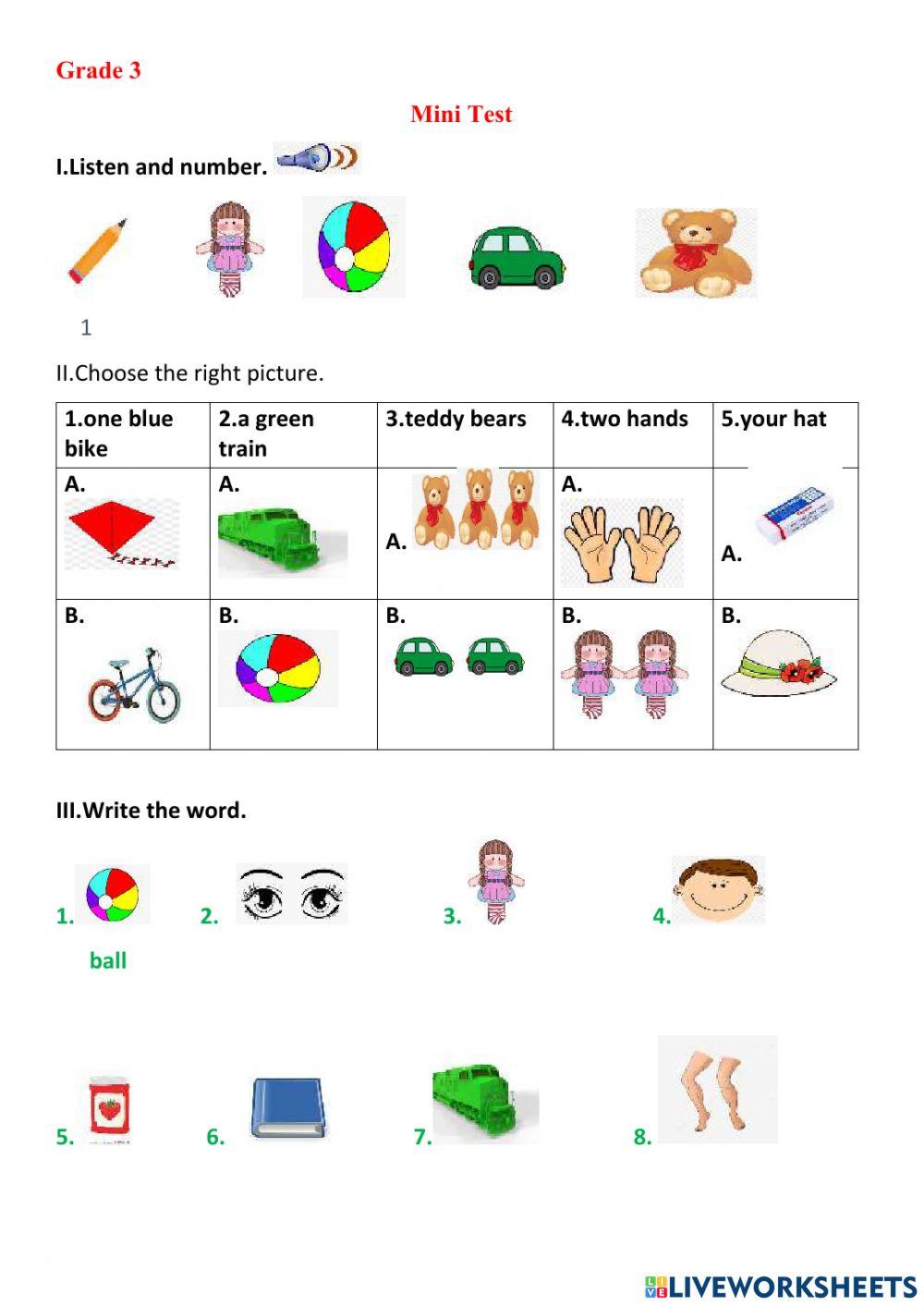 Test Gr3-GKI online exercise for | Live Worksheets