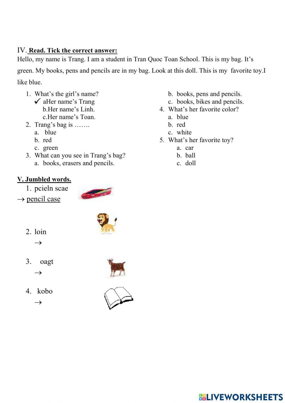 Test Gr3-GKI online exercise for | Live Worksheets