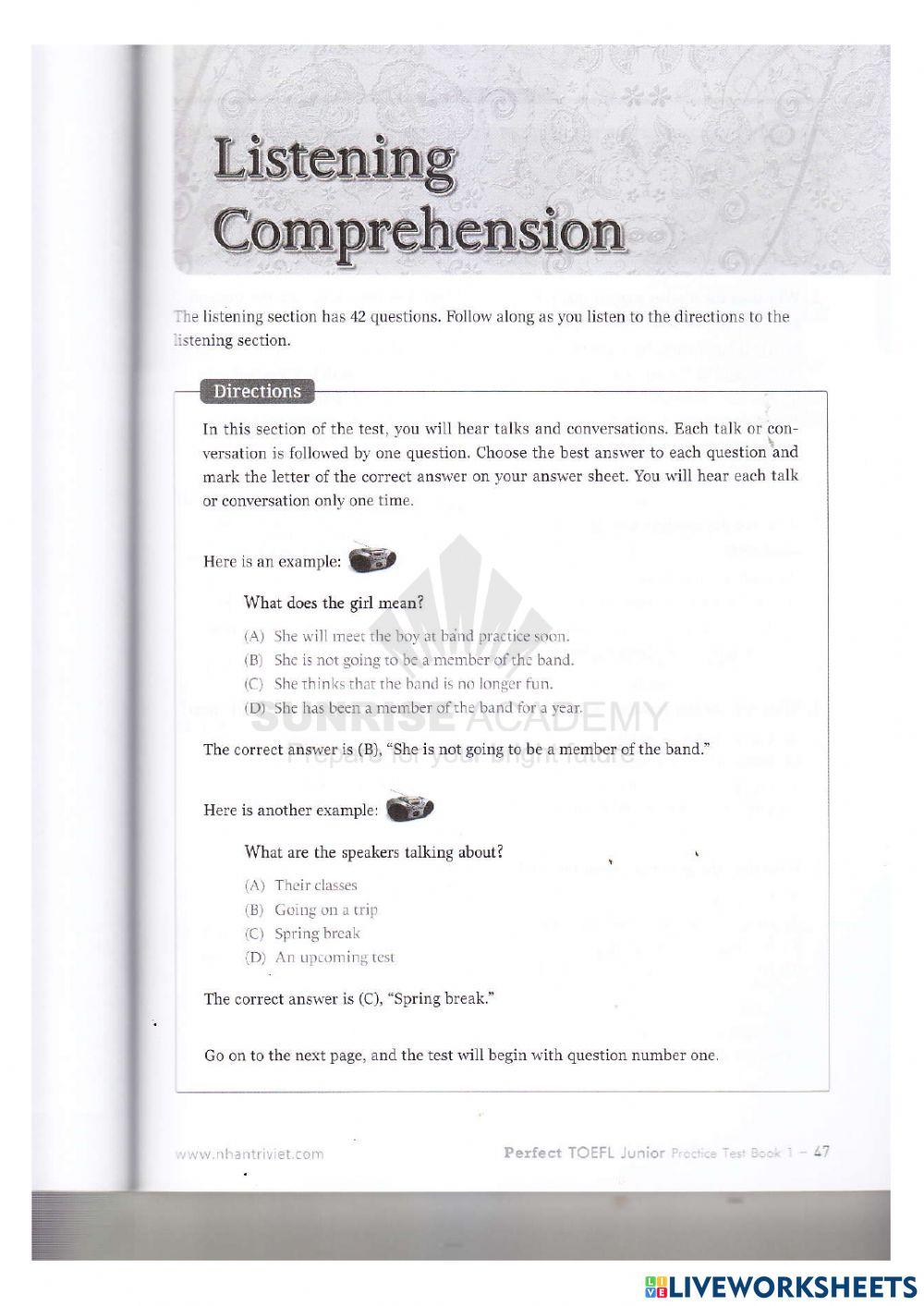 1677785 | TOEFL Junior Mock test 2 | infocel 1677785 | TOEFL Junior Mock test 2 | infocel