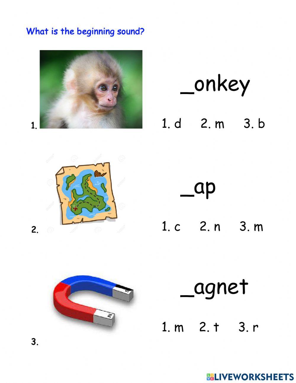 Phonics 1: m worksheet | Live Worksheets