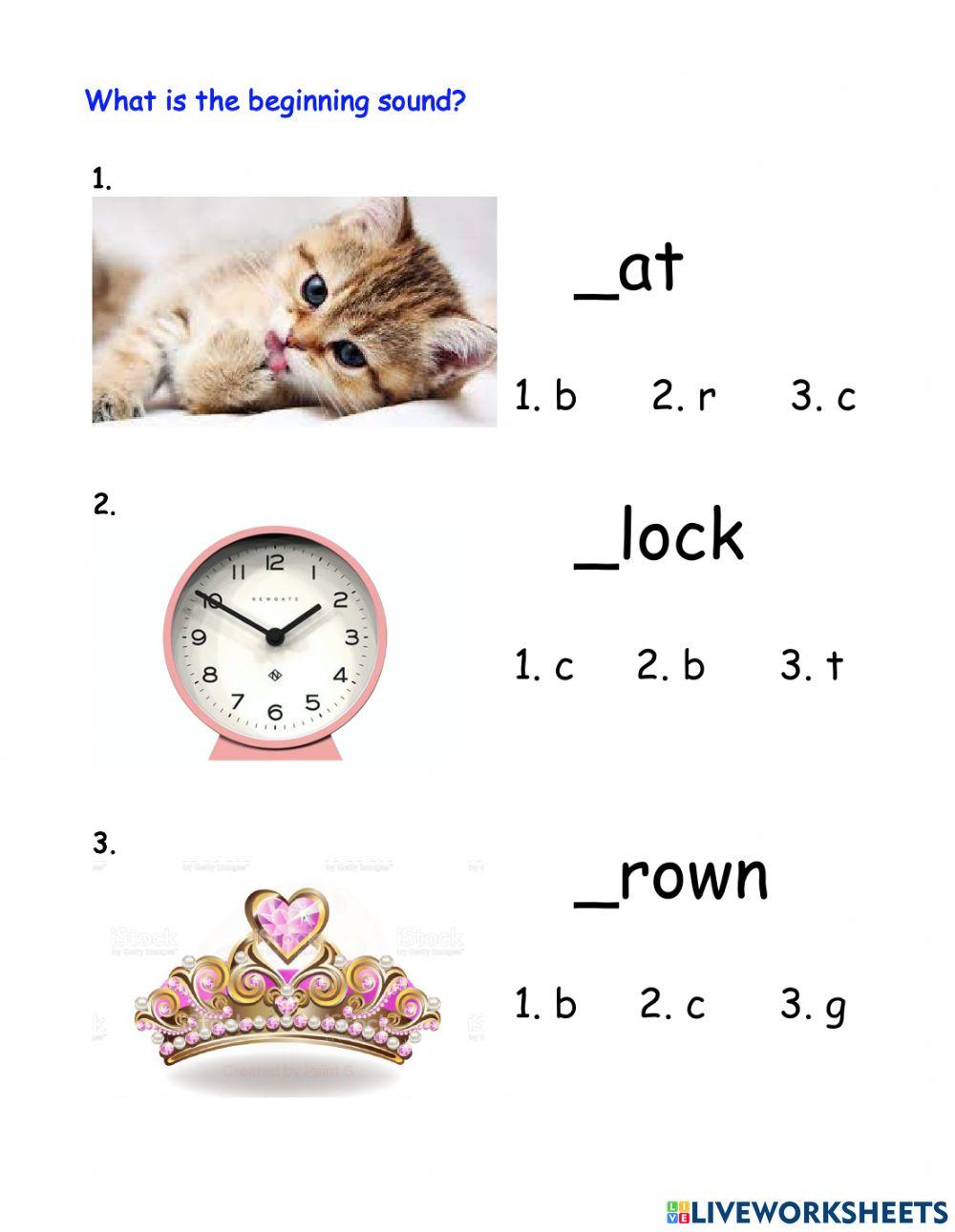 Phonics 1 c | Free Interactive Worksheets | 1677652