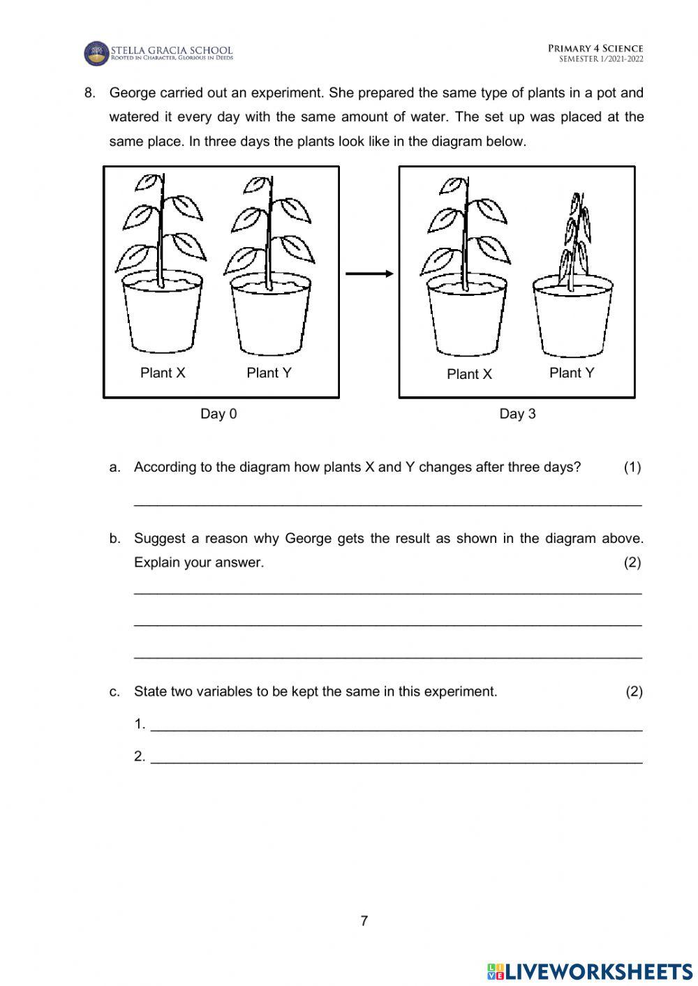 MYA P4 Science Question Part 1 6784620 | fonisanri | Live