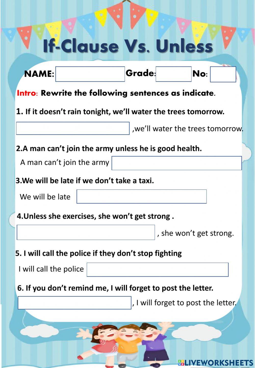 First Conditional online exercise for | Live Worksheets