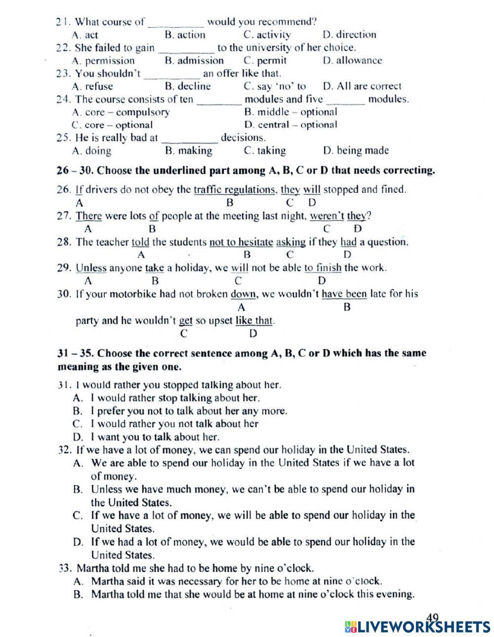 Unit 5 - Test 2 worksheet | Live Worksheets