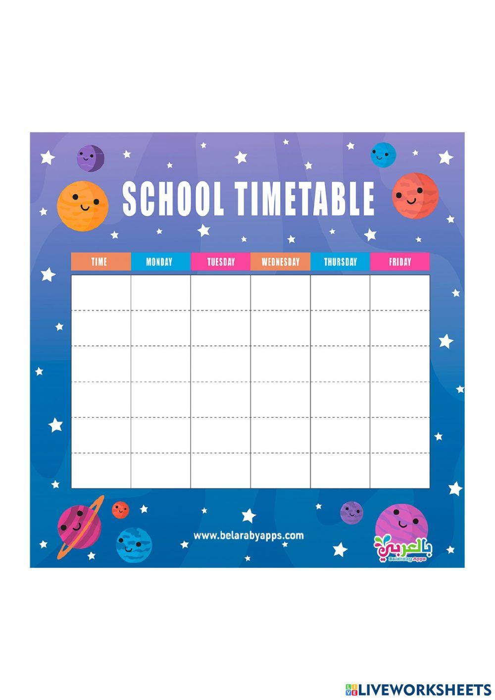 Weekly planner interactive worksheet | Live Worksheets
