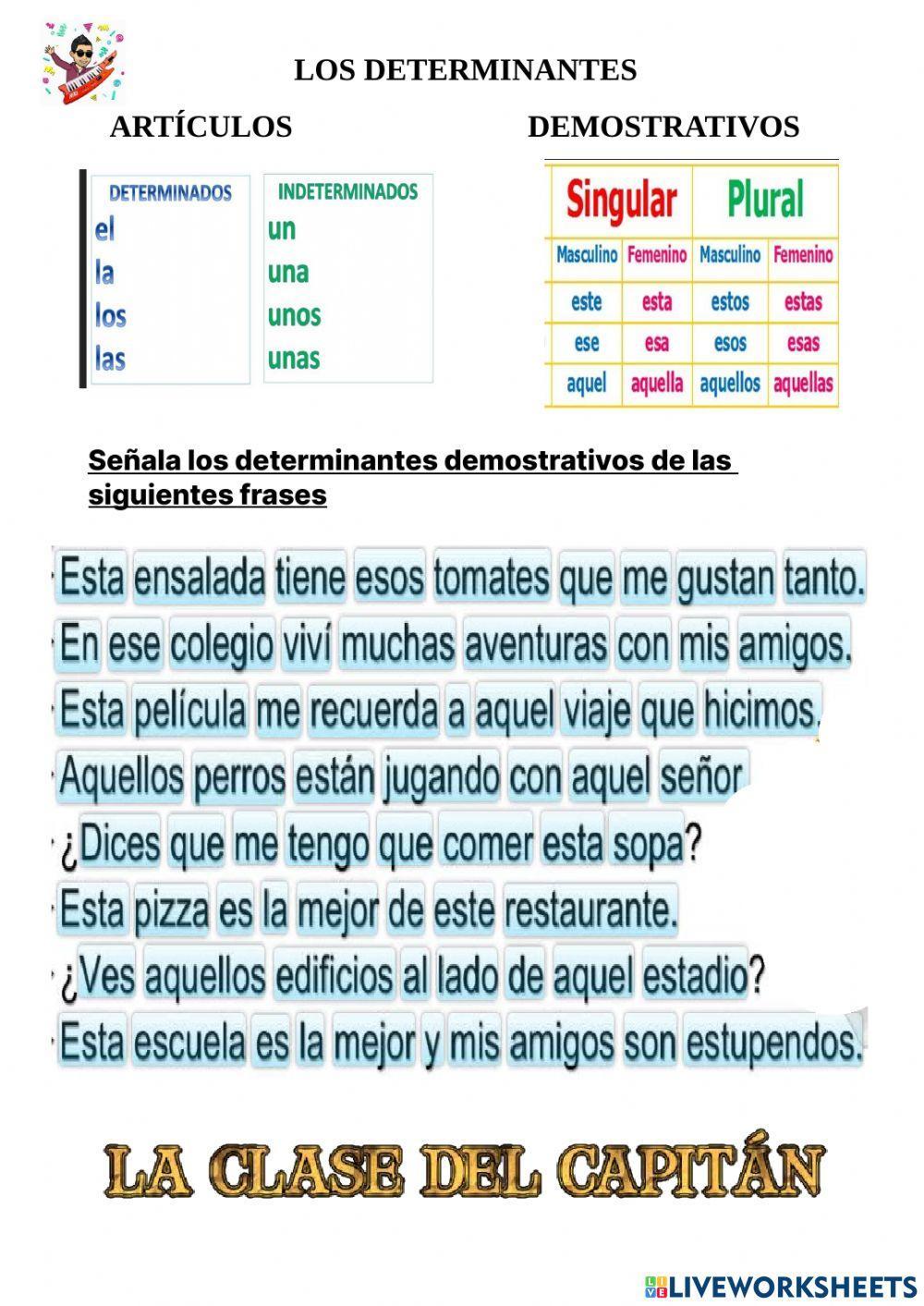 Determinantes 3 worksheet | Live Worksheets