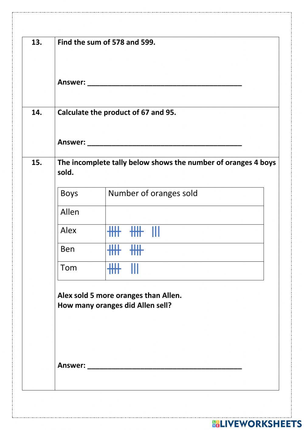Mathematics Practice Test 3 1678803 | Chandini Ramchait