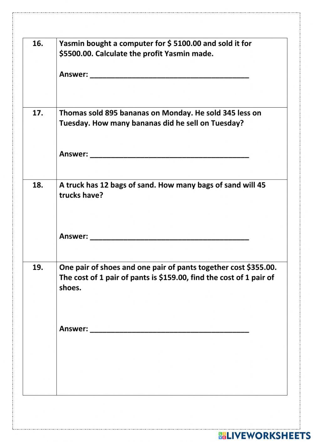 Mathematics Practice Test 3 1678803 | Chandini Ramchait