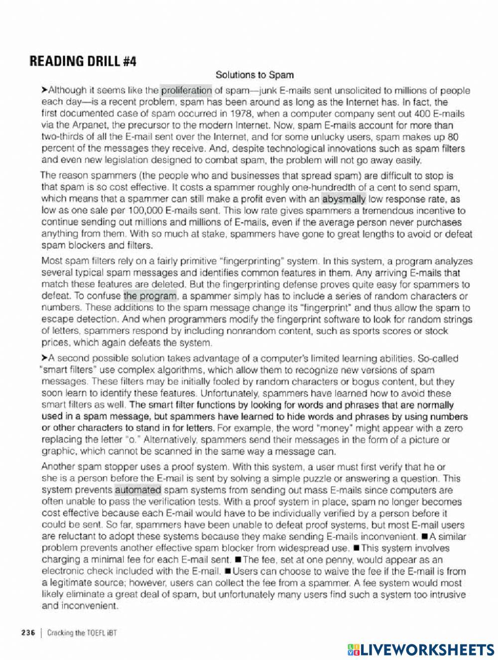 Reading drills 3 and 4 worksheet | Live Worksheets