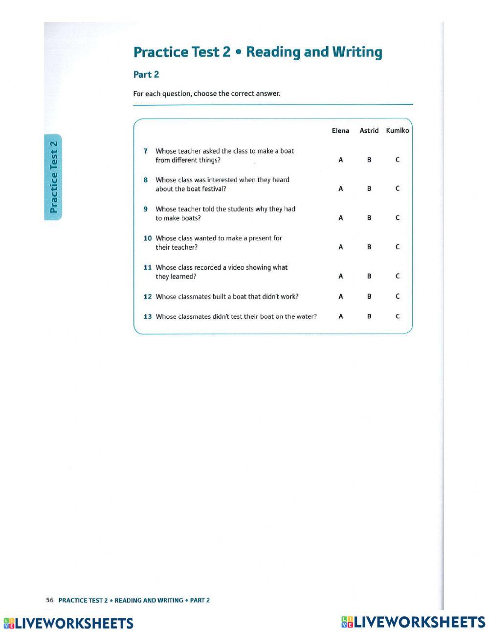 ket exam practice online exercise for | Live Worksheets