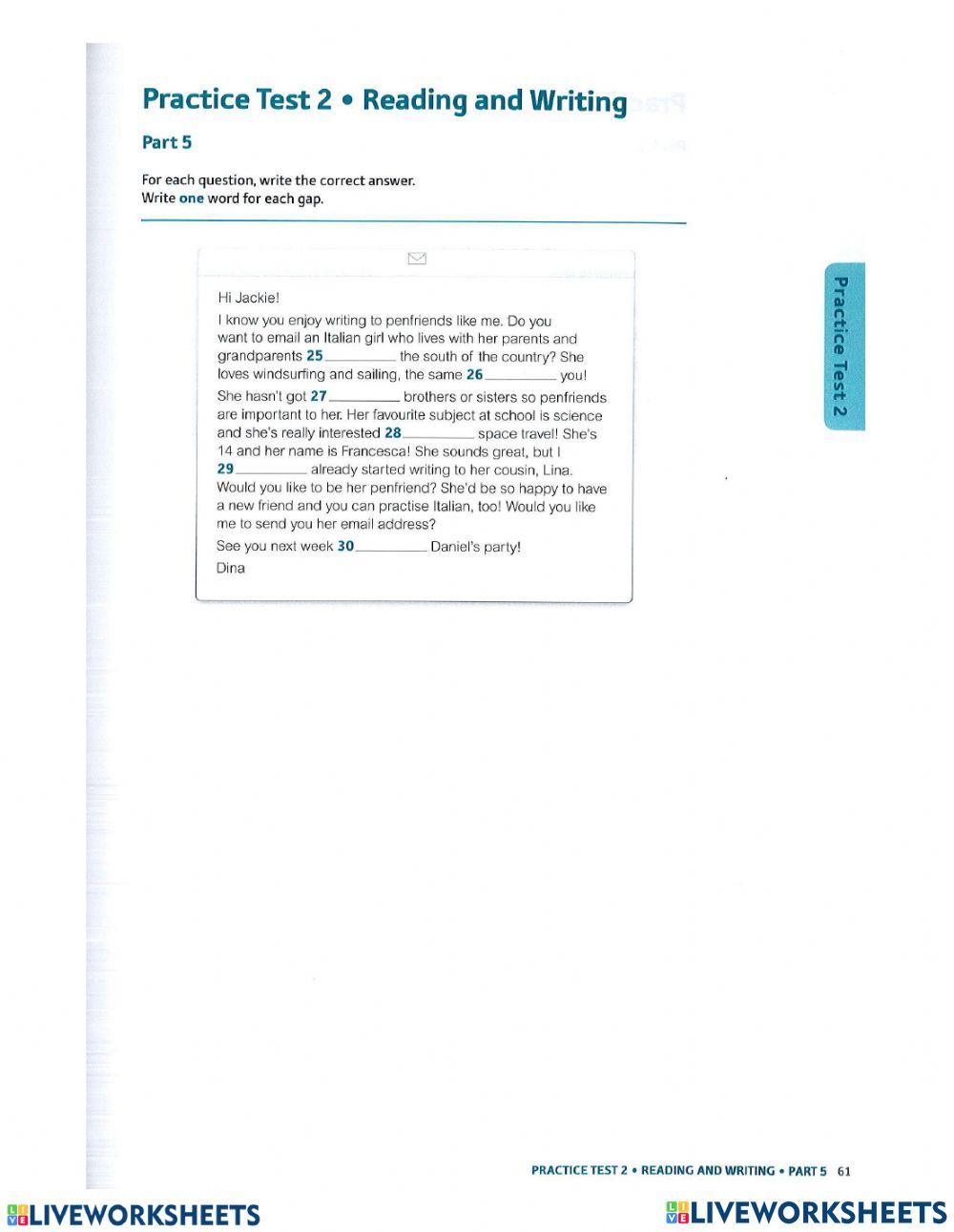 ket exam practice online exercise for | Live Worksheets