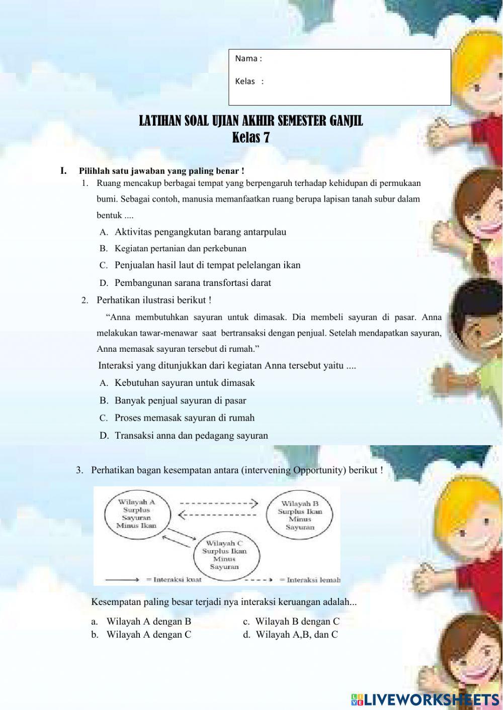 Latihan Soal UAS 7 2417 | dwiyulia | Live Worksheets