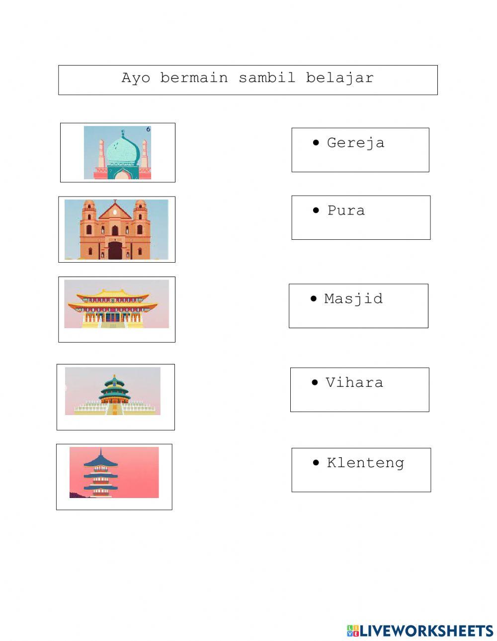 1679654 | Tempat Ibadah | Lina Firdausi | LiveWorksheets