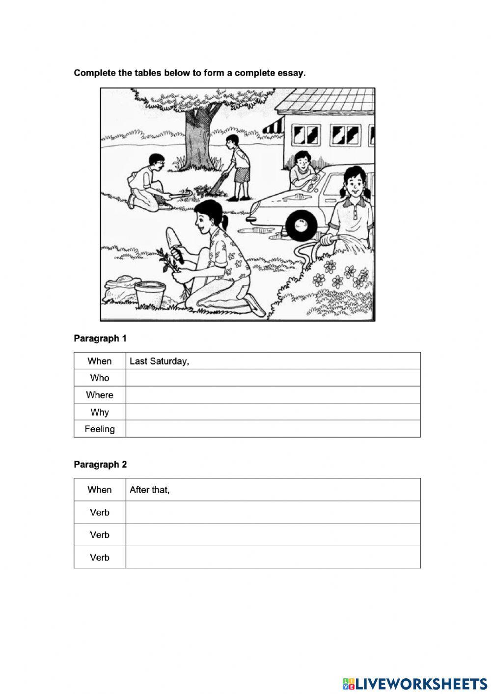 Writing online exercise for 6 | Live Worksheets