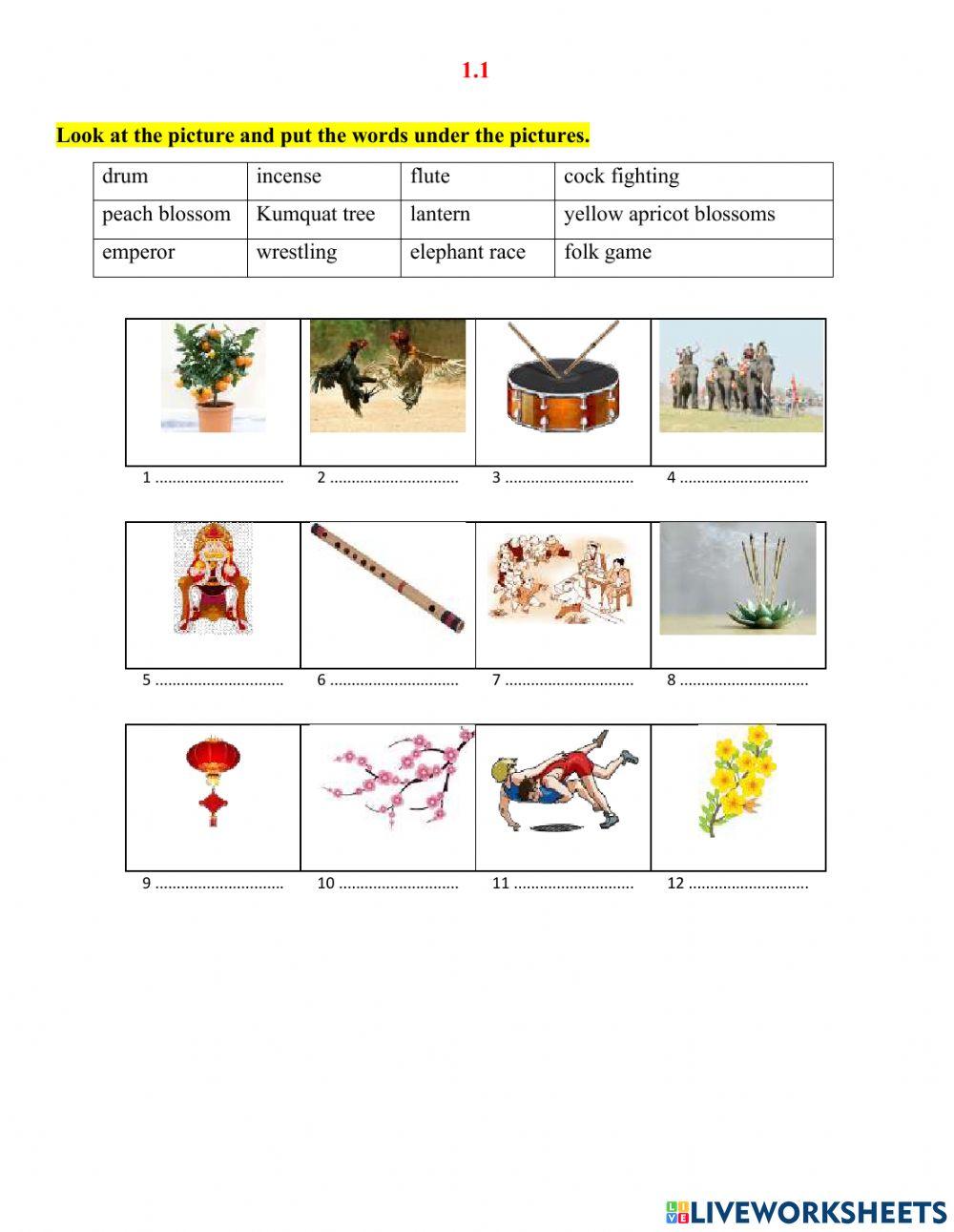 1.1 online activity | Live Worksheets