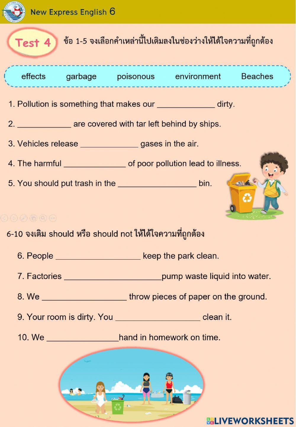 Test 4 (Grade 6) worksheet | Live Worksheets