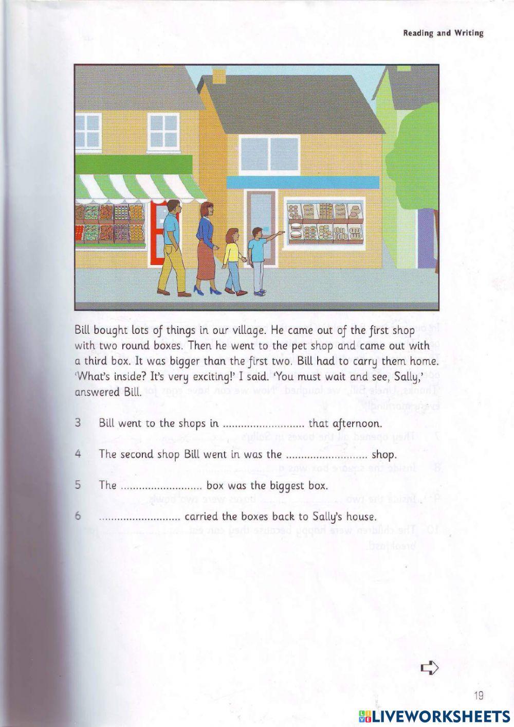 Movers Book 3 Test 1 - Reading and writing part 2 online exercise for ...