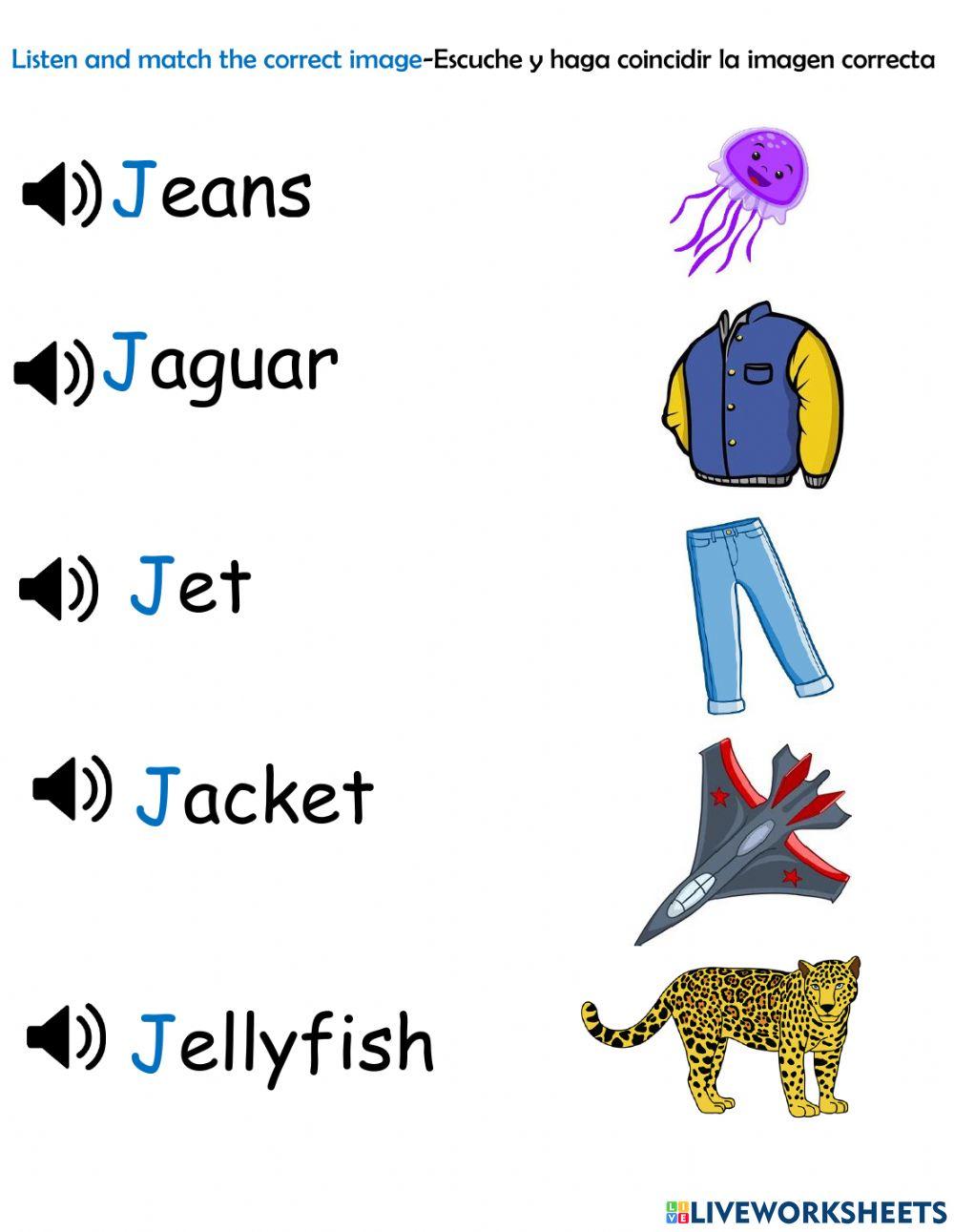 Letter Jj | Free Interactive Worksheets | 1680302