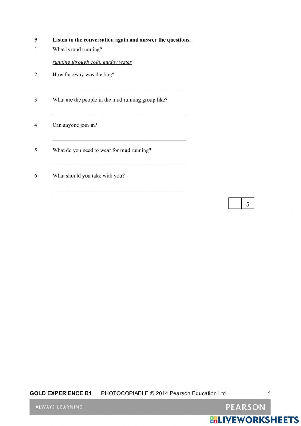 GE TEST 5 online exercise for | Live Worksheets