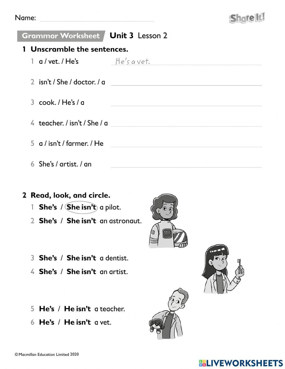 Lesson 2 grammar - 1st 6785428 | Steffanie González De