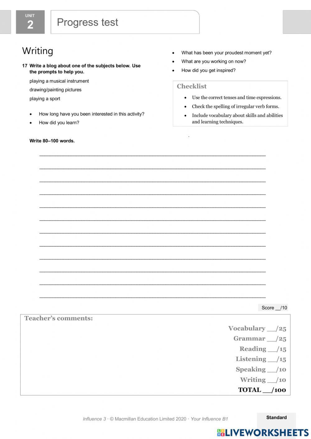 Reading Unit 2 3º eso online exercise for | Live Worksheets