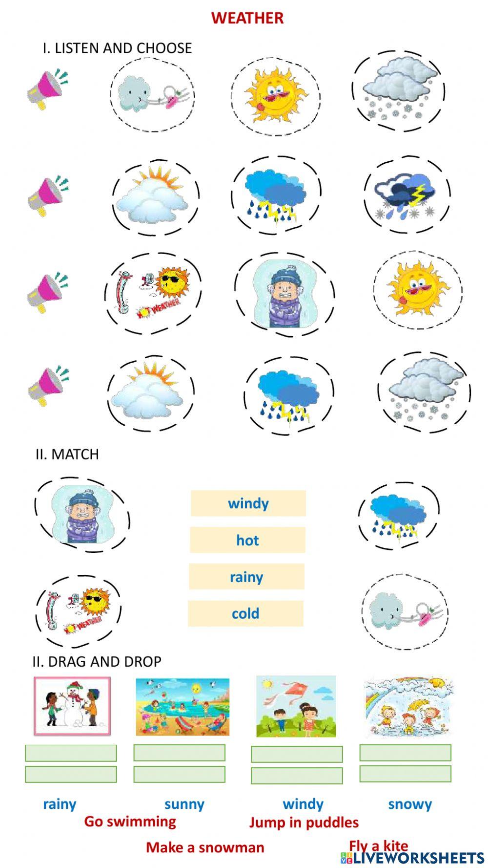 Weather 1 online activity for 2 | Live Worksheets