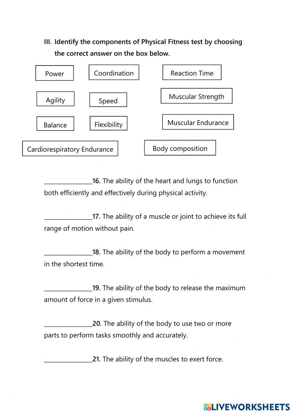 MAPEH 5 online exercise for | Live Worksheets