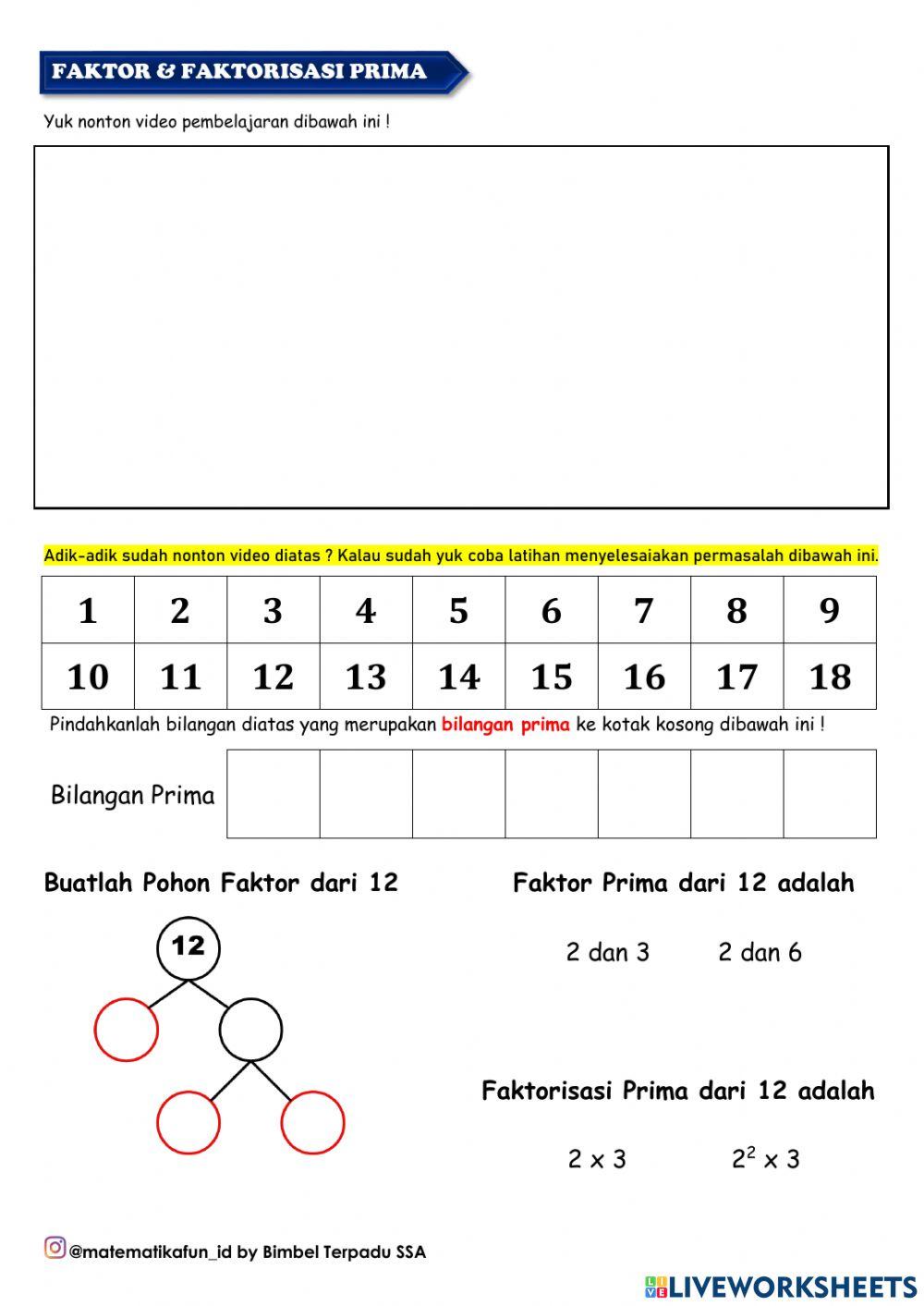 Metode Pohon Fa… | Free Interactive Worksheets | 2604775