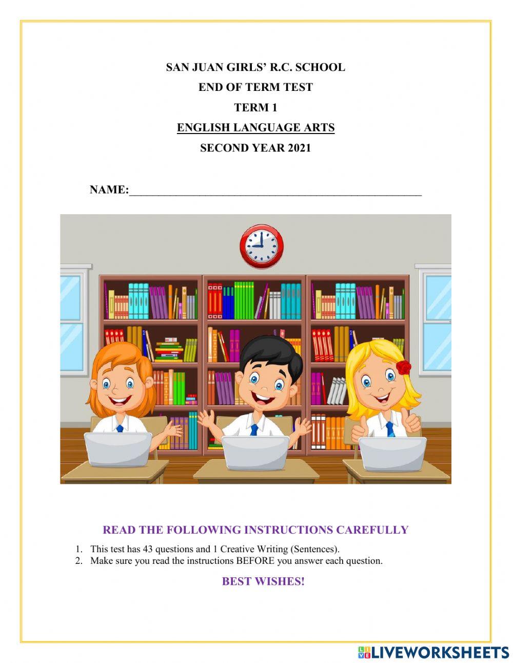 Second Year Eng… | Free Interactive Worksheets | 3494159