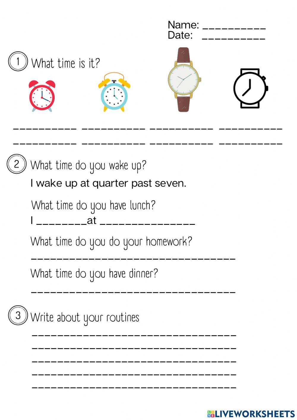 What time is it? online exercise for 4º | Live Worksheets