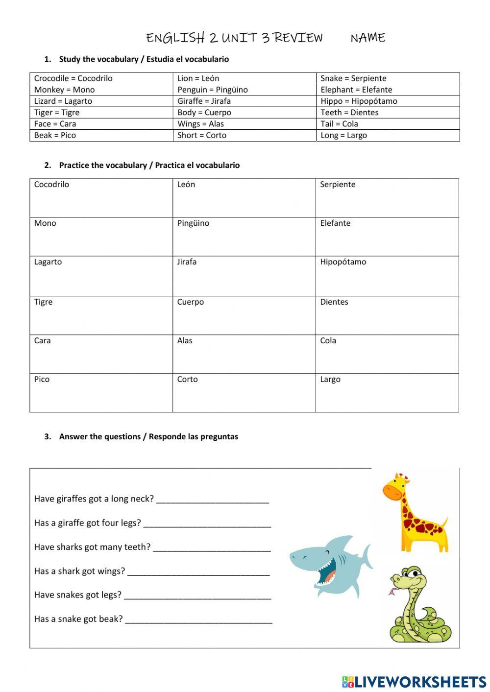 English 2 Test 3 Review worksheet | Live Worksheets