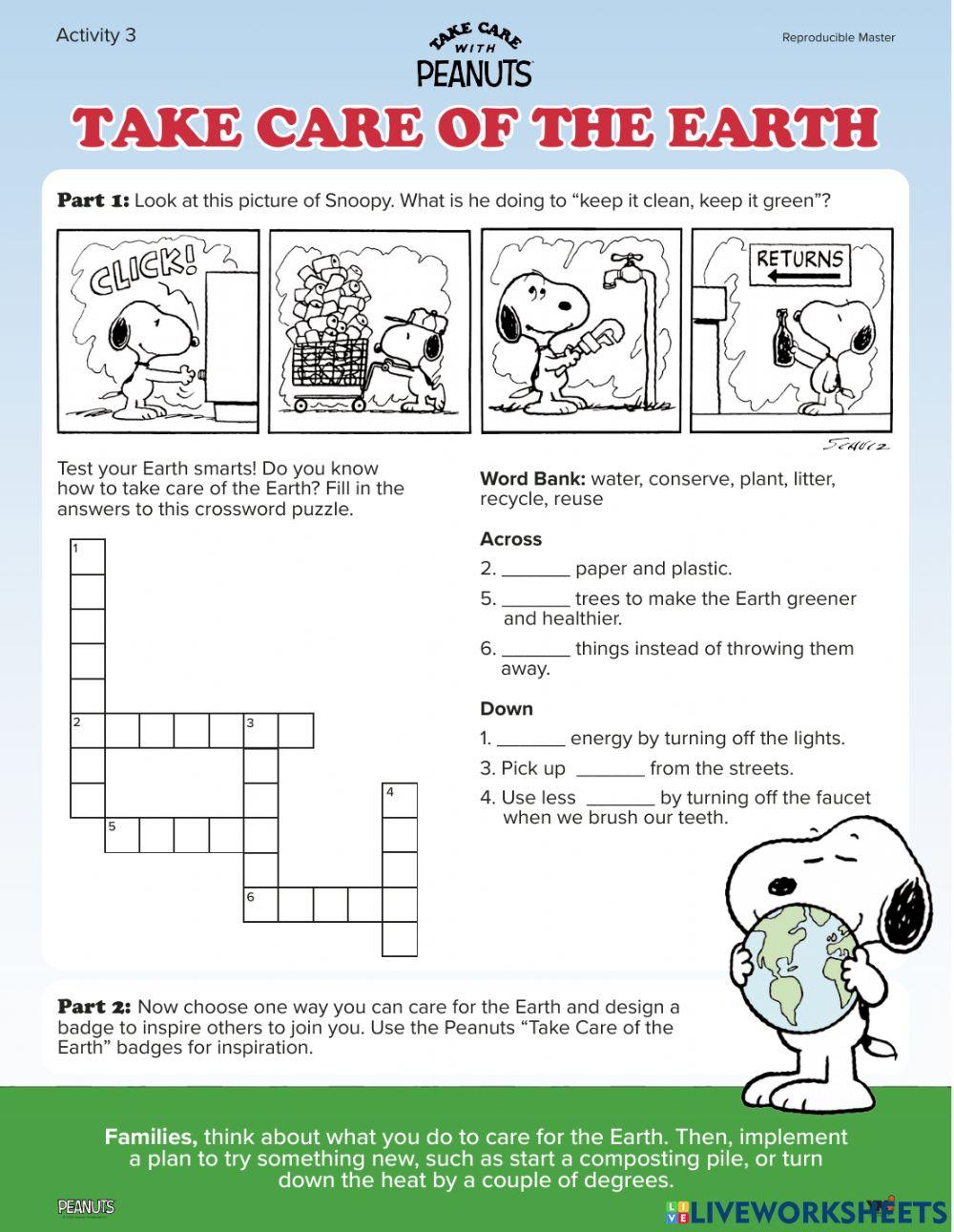 Peanuts Writing worksheet | Live Worksheets