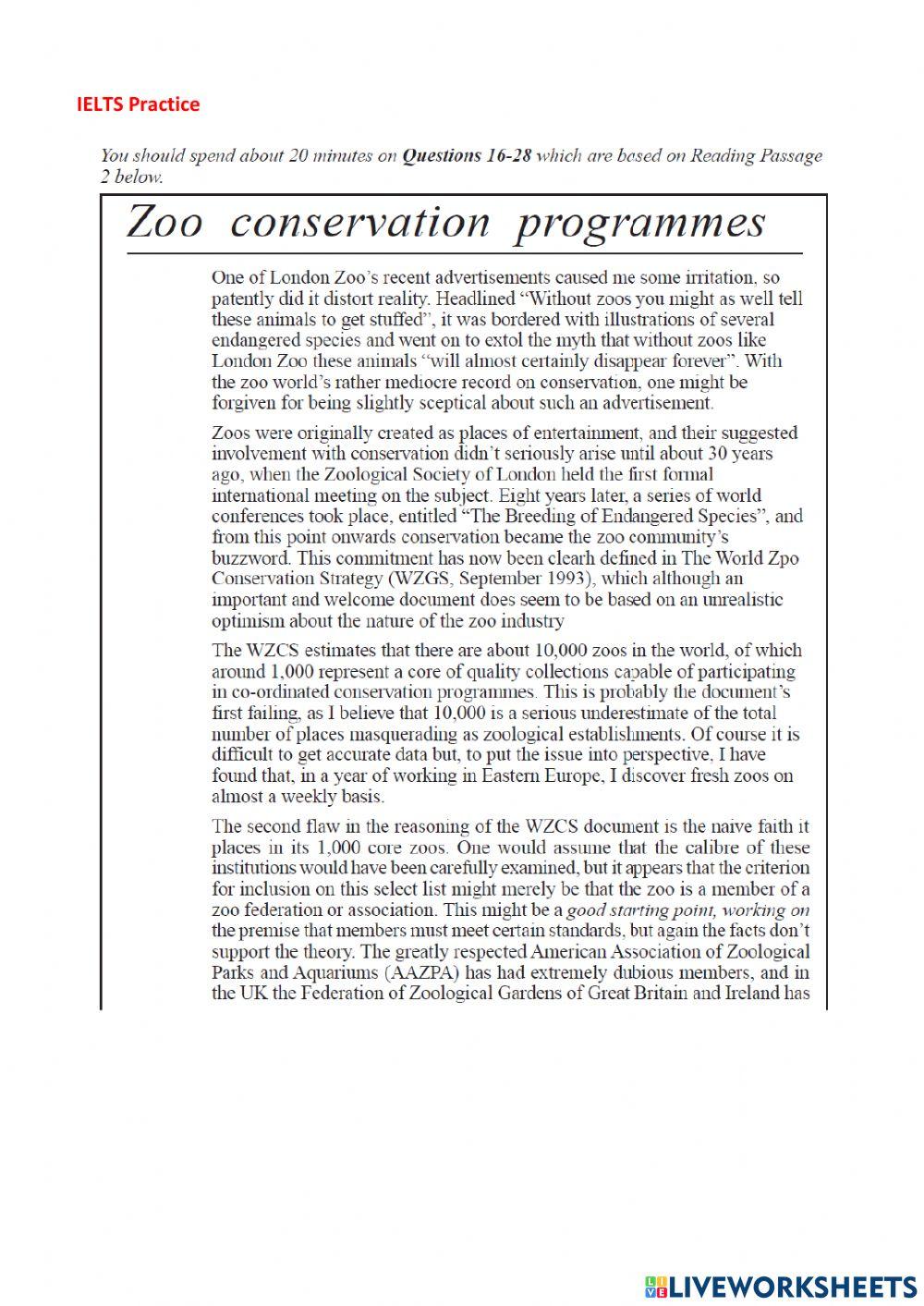 IELTS Practice activity | Live Worksheets