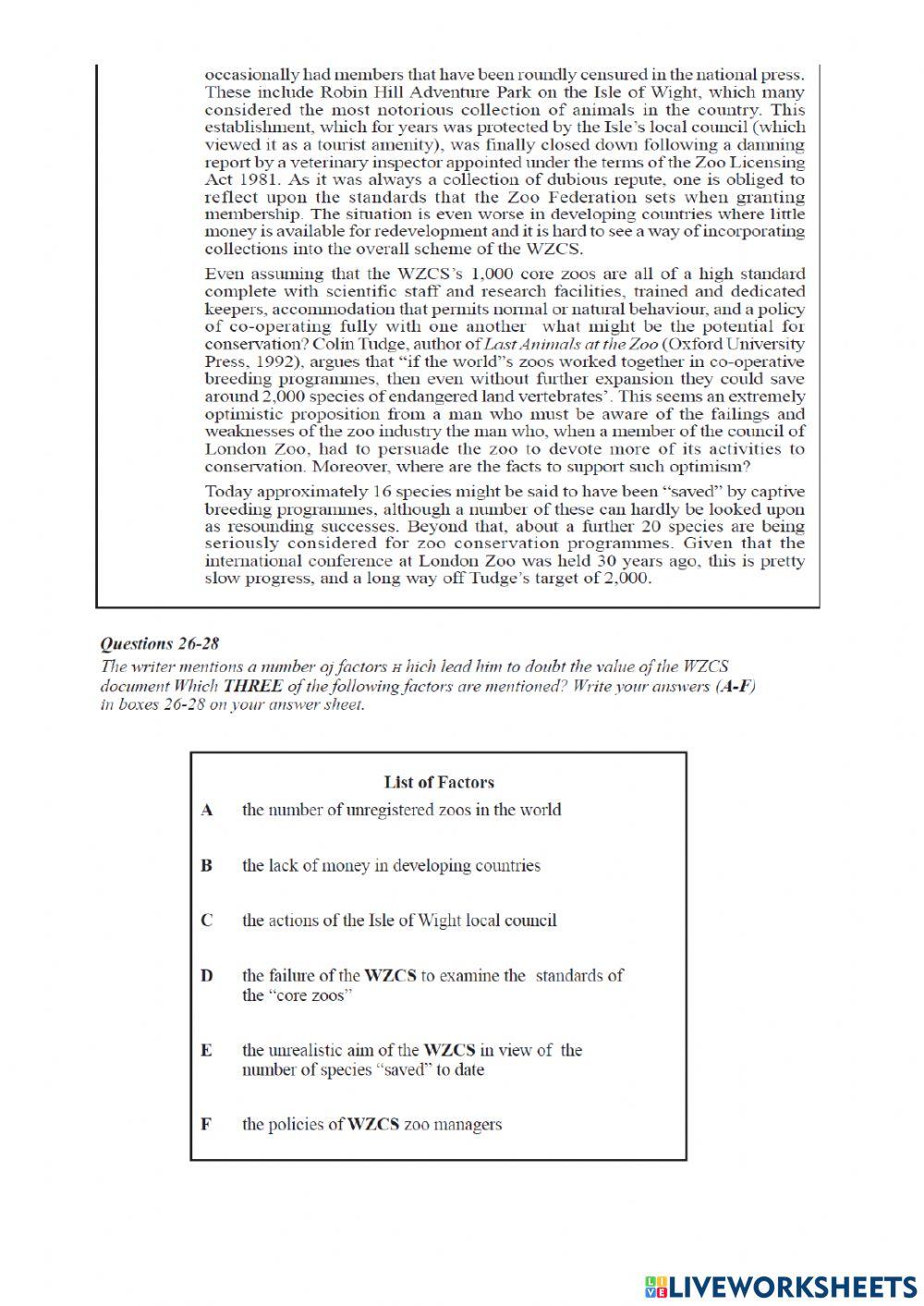 IELTS Practice activity | Live Worksheets