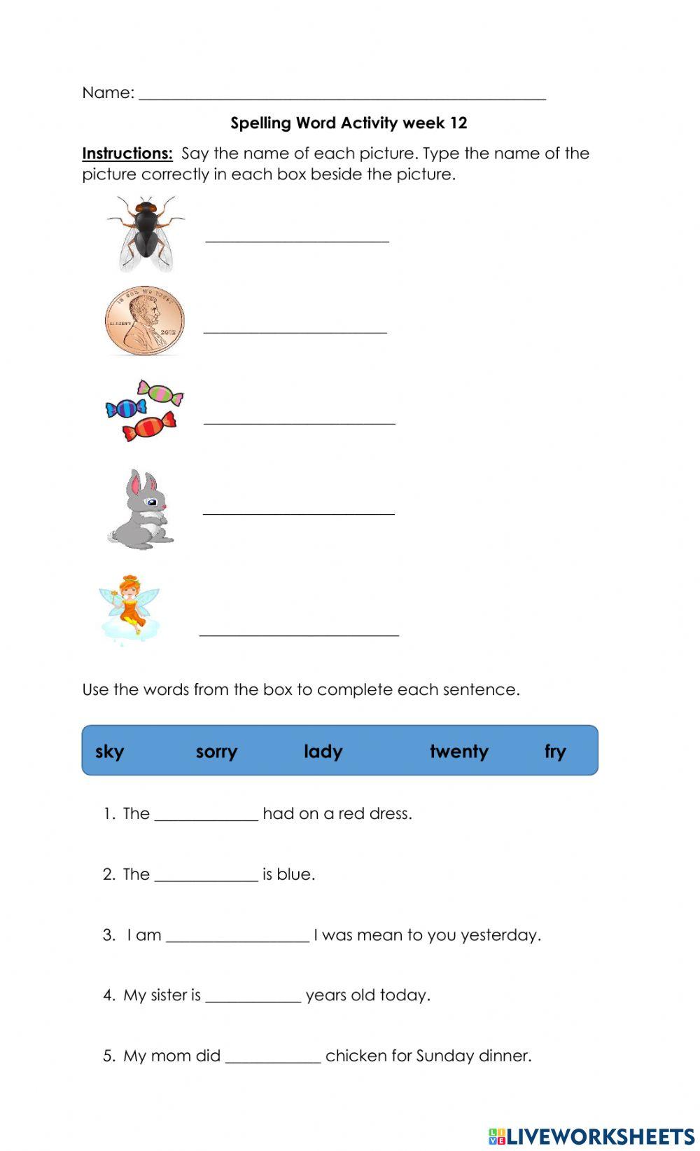 Y as a vowel interactive exercise for 2 | Live Worksheets