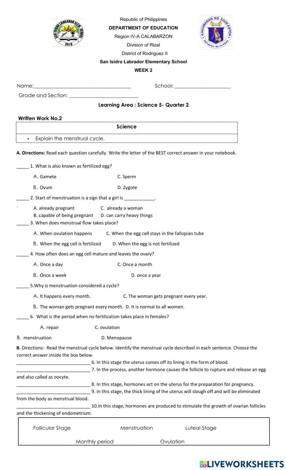 4237378 | SCIENCE 5 WRITTEN WORK 2 (2ND QUARTER)