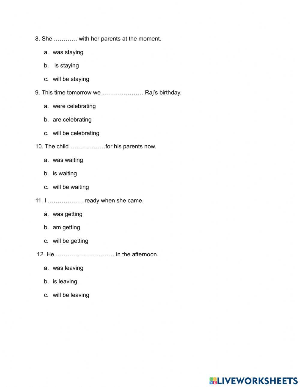 Grammar Weekly Test 3 online exercise for | Live Worksheets