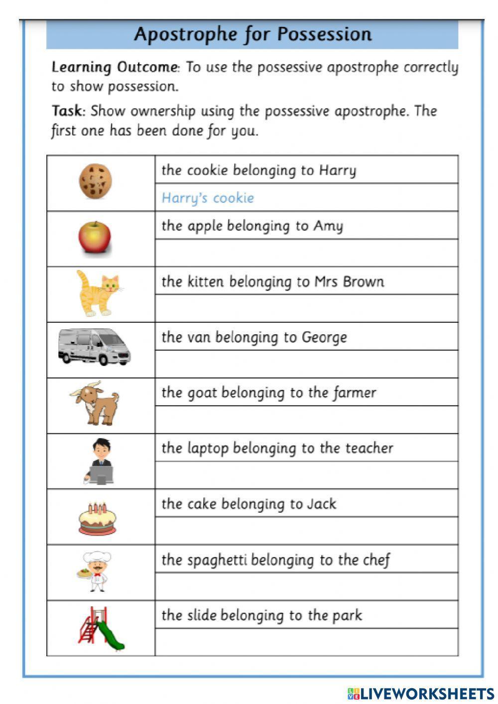 Apostrophes | Free Interactive Worksheets | 1683758