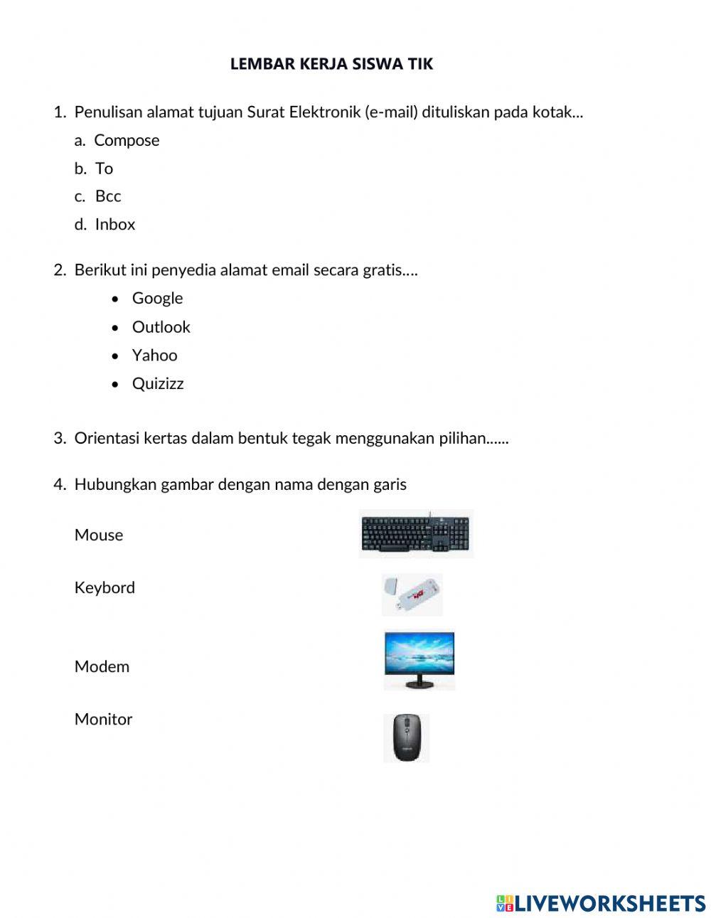 LKPD TIK kelas 4 | Free Interactive Worksheets | 1684199