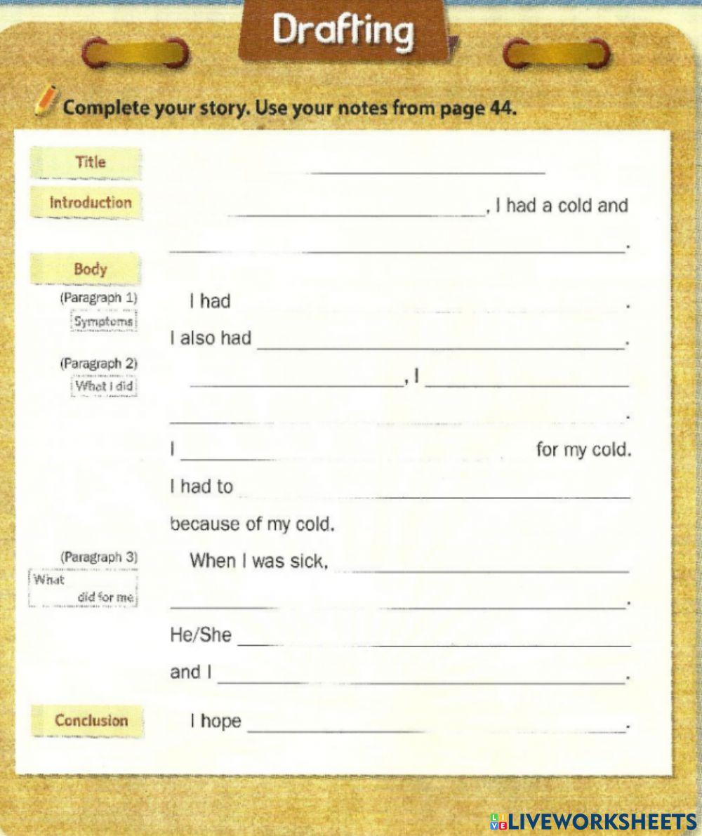 Writing: At the doctor's worksheet | Live Worksheets