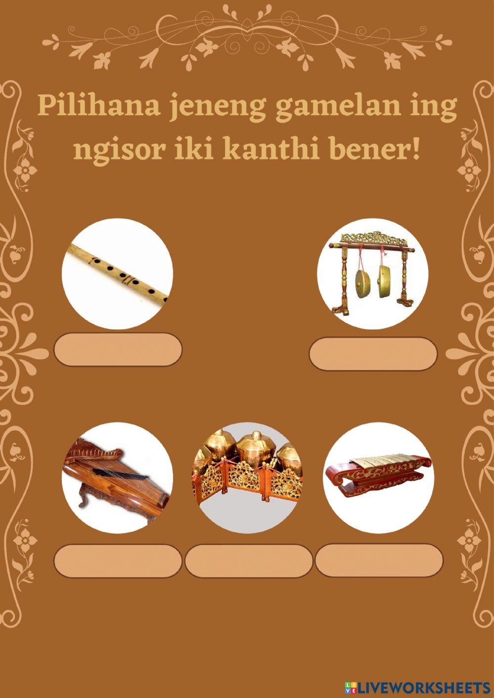 Jeneng Gamelan worksheet | Live Worksheets