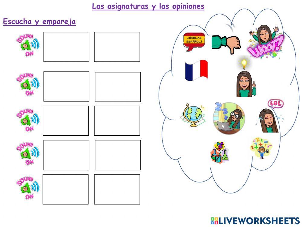 Las opiniones interactive worksheet | Live Worksheets