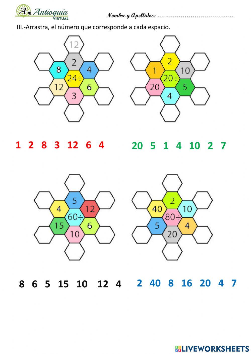 La división del 10 worksheet | Live Worksheets