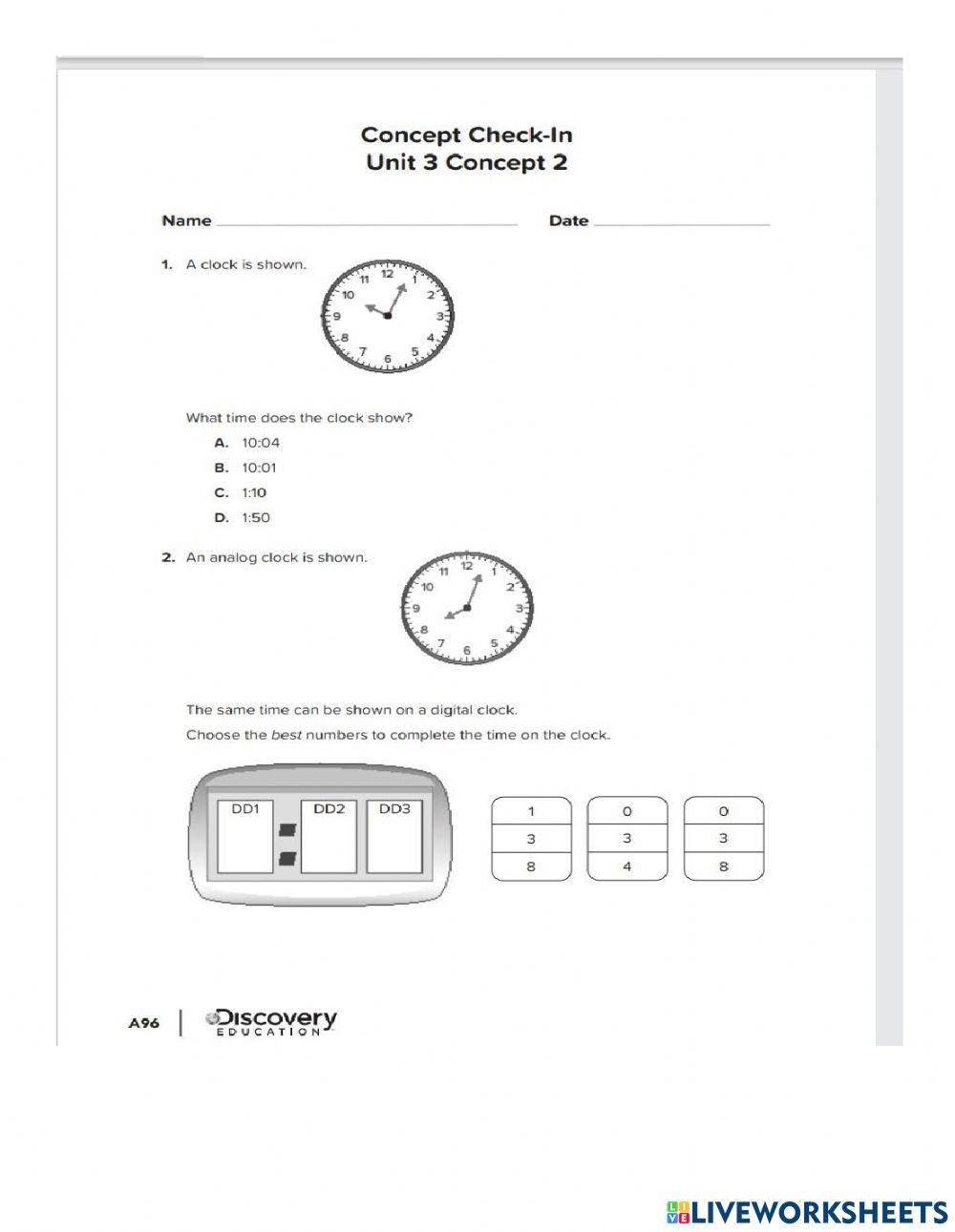 Elapsed time online exercise | Live Worksheets