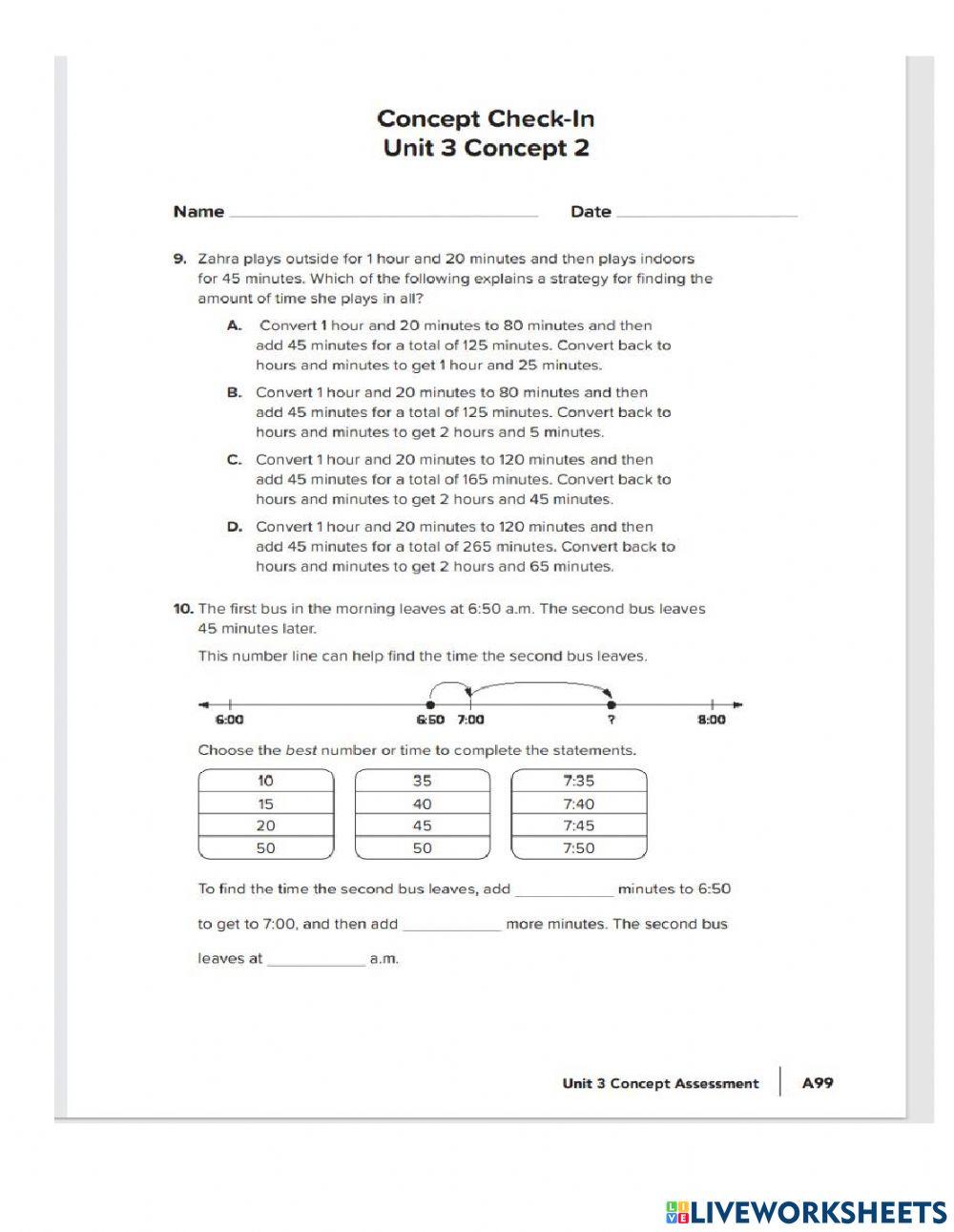 Elapsed time online exercise | Live Worksheets