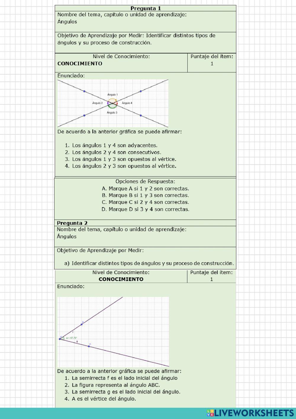 Presaberes de G… | Free Interactive Worksheets | 1685958