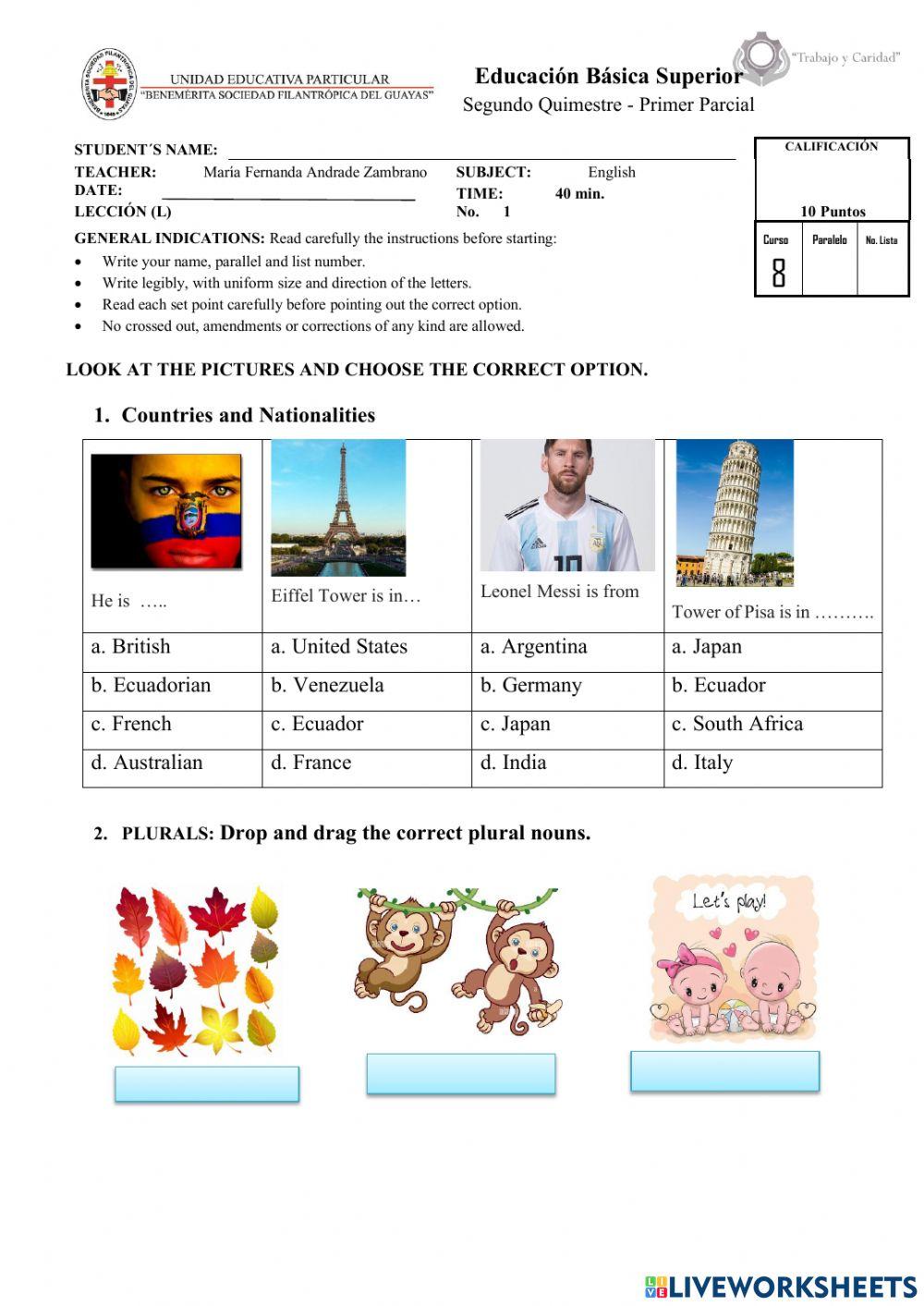 Quiz online exercise for ELEMENTARY | Live Worksheets