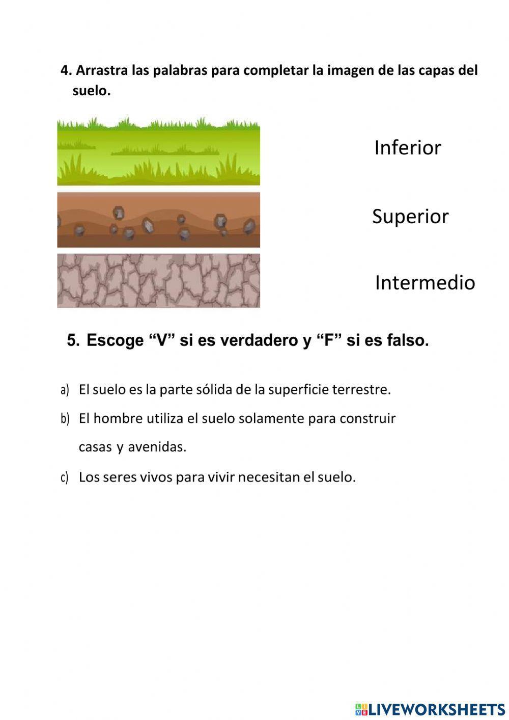 Agua Y Suelo Worksheet Live Worksheets